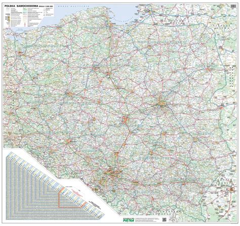 Cienna Mapa Samochodowa Polski W Skali Pi Tka Sklep