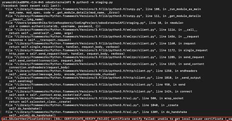 Ssl Sslcertverificationerror Ssl Certificate Verify Failed