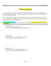 S Final WORKSHEET 5 Important 1 Docx 2D Arrays AP Computer Science A