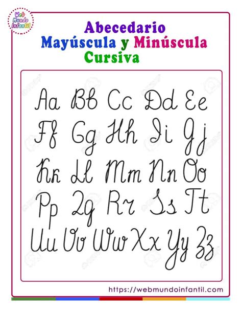 El Abecedario En Letra Cursiva May Scula Y Min Scula Para Aprender