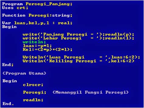 dasar pemrograman komputer fungsi dalam pascal