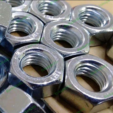Jual Mur Putih M20 Hex Nut Galvanis Putih Kunci 30 Jakarta Utara