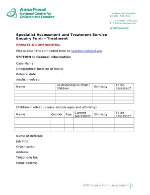 Enquiry Treatment Doc Template Pdffiller