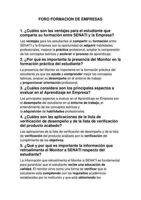 Foro Formacion De Monitores Foro Formacion De Empresas Cu Les Son