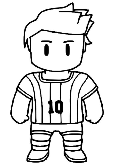 Coloriage Stumble Guys Lionel Pessi dessin gratuit à imprimer