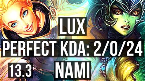 LUX Kog Maw Vs NAMI Draven SUP 2 0 24 2 7M Mastery 400 Games