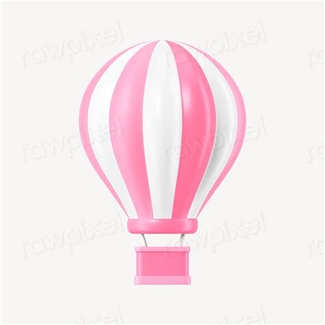 Pink Hot Air Balloon 3D Premium PSD Rawpixel