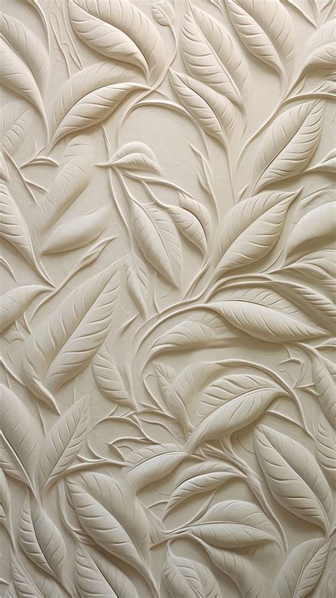 Leaf Bas Relief Pattern White Free Photo Illustration Rawpixel