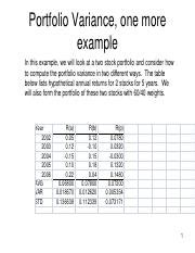 Calculating Portfolio Variance For Two Stock Portfolio Course Hero