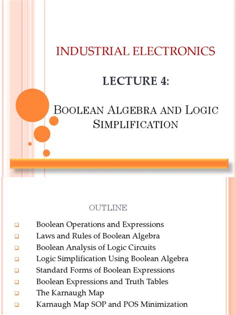 unit boolean algebra and logic simplification pdf teaching mathematics boolean algebra