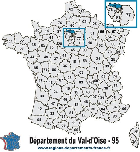 Département 95 le VAL D OISE carte région localisation et