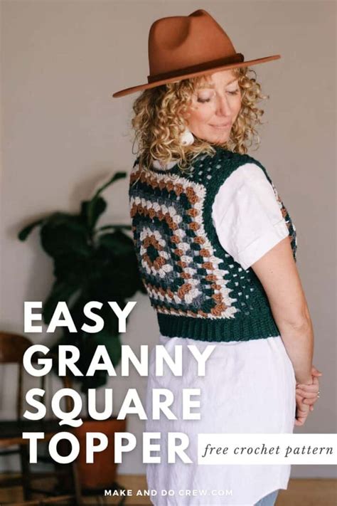 Easy Granny Square Vest Free Crochet Pattern Make Do Crew
