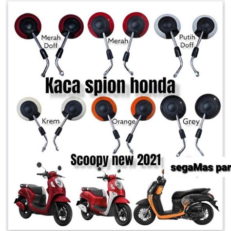Jual Kaca Spion Scoopy Esp New 2021 Prestige K2f Hitam Putih Merah Doff