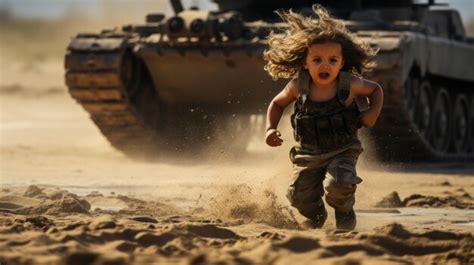 Niños en conflictos de guerra Foto Premium