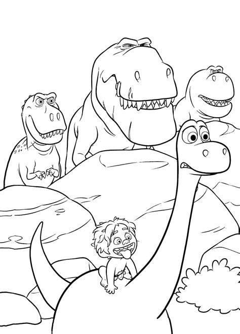 Arlo y Spot Escape de los Pterodáctilos para colorear imprimir e