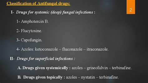AntiFungal Drugs Classification Of Antifungal Drugs I Drugs