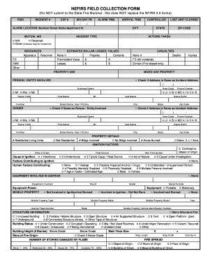 Fillable Online Sfm Ne NEFIRS FIELD COLLECTION FORM Nebraska State