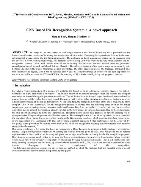 pdf cnn based iris recognition system a novel approach