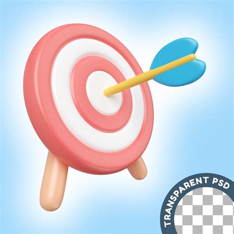 Ícone de ilustração 3d do alvo PSD Premium