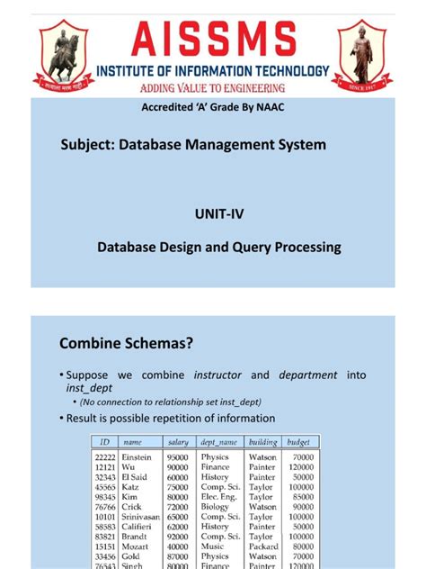 unit 4 database design and query processing descargar gratis pdf database index relational