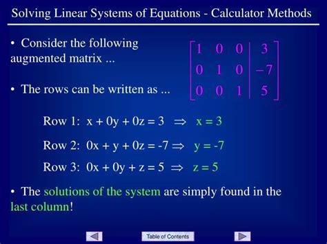 Ppt Solving Linear Systems Of Equations Calculator Methods