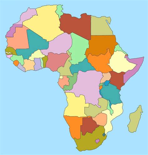 Mapa de África Político y Físico Mudo y con Nombres Países