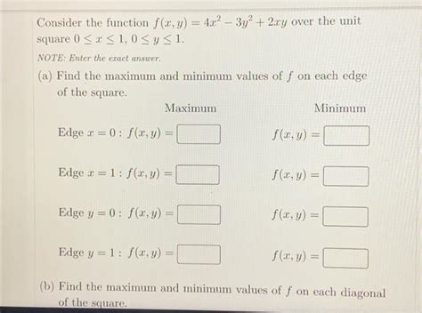 solved consider the function f x y 4 x2 3y2 2xy
