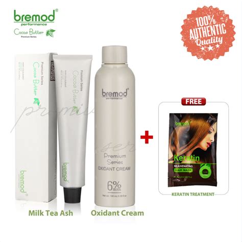 Bremod Premium MILK TEA ASH BUNDLE 8 17 HAIR COLORANT HAIR DYE WITH
