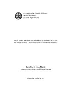 Diseño del sistema de distribución de agua potable para la colonia