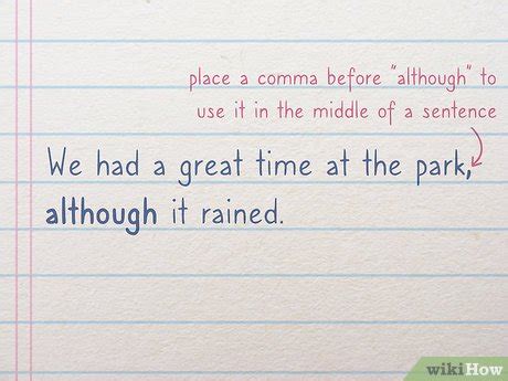 How To Use Although In A Sentence Steps With Pictures