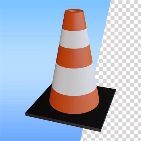 Icono 3d de cono de tráfico Archivo PSD Premium