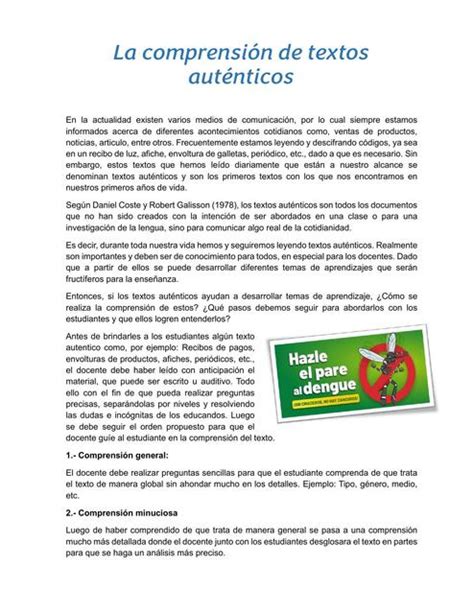 La Comprensión de Textos Auténticos Giuliana Aquino uDocz