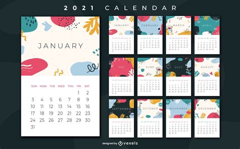 Baixar Vetor De Projeto Abstrato Do Calendário 2021
