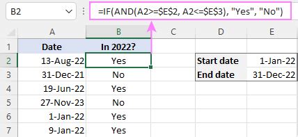 Excel IF Between Two Numbers Or Dates