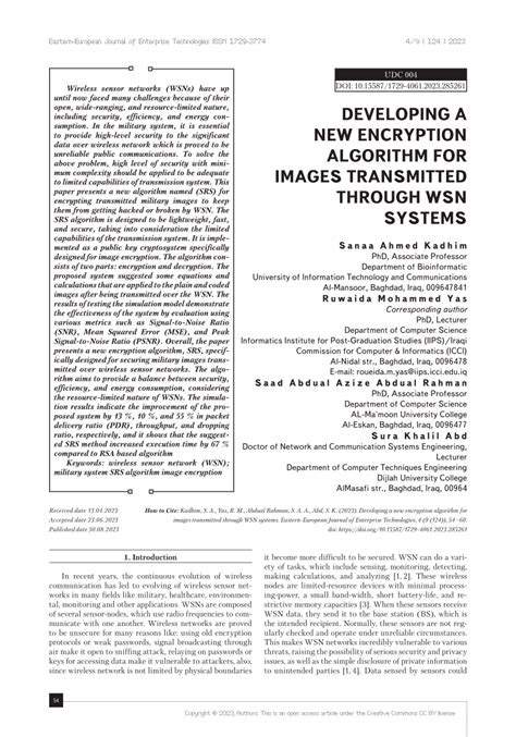 pdf developing a new encryption algorithm for images transmitted through wsn systems