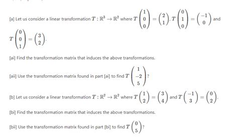 solved [a] let us consider a linear transformation t r³ r²