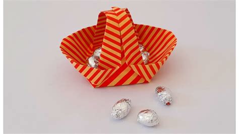 How To Make An Easter Basket Como Fazer Cesta De Pascoa Em Origami