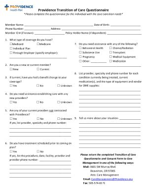 Fillable Online HealthCare Transition Of Care Request Form Meritain