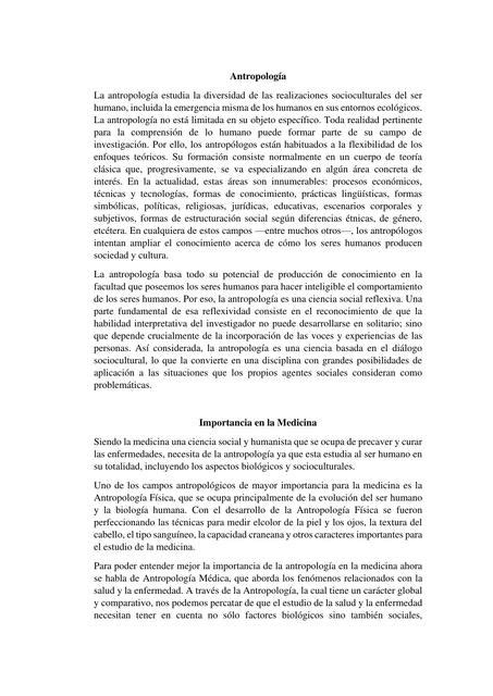 Importancia de la antropología Cesar Villarroel uDocz
