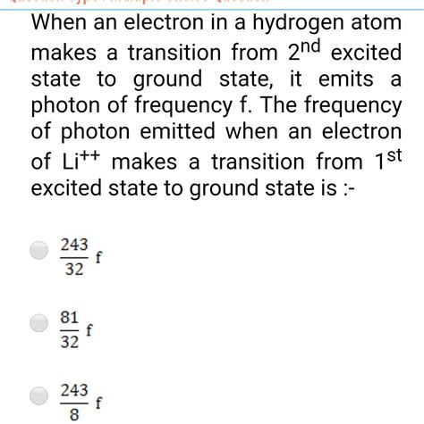 Calculate The Frequency Of That Line Of H Atom When Electron Moves