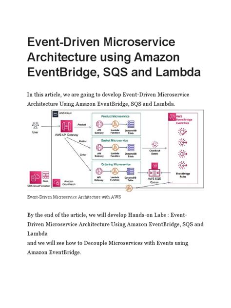 event driven microservice architecture using amazon event bridge sqs and lambda pdf