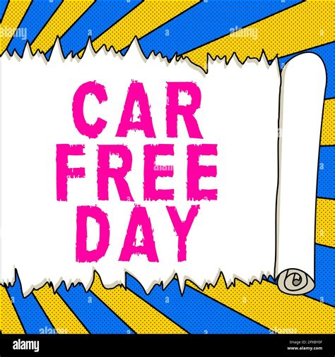 Cartel que muestra el Día libre de coches foto conceptual Campaña