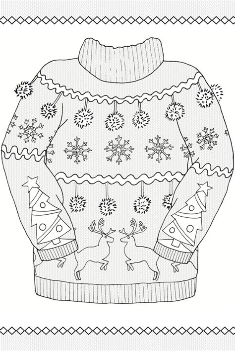 16 Ugly Christmas Sweater Colouring Pages Mum In The Madhouse