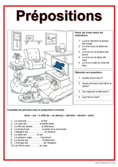 133 Prépositions Français FLE fiches pedagogiques pdf doc