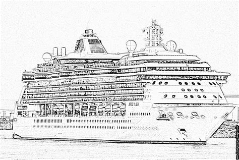 Coloriage Paquebot à imprimer pour les enfants Dessin Bateau Paquebot