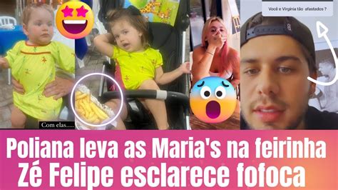 Poliana leva Maria Alice e Maria Flor na feirinha Zé Felipe