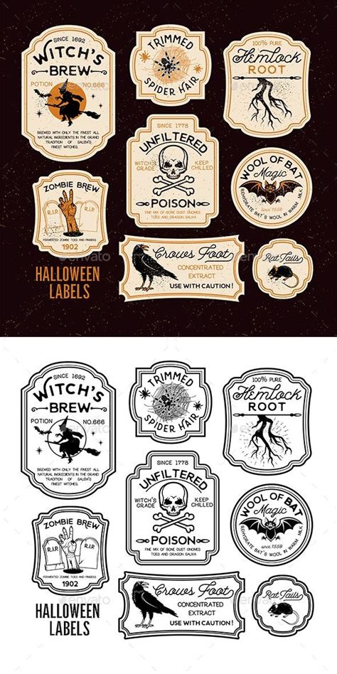 Halloween Bottle Labels Free Printables Potions Labels Artofit