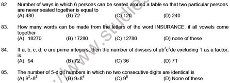 jee mathematics permutation and combination mcqs set a multiple choice questions