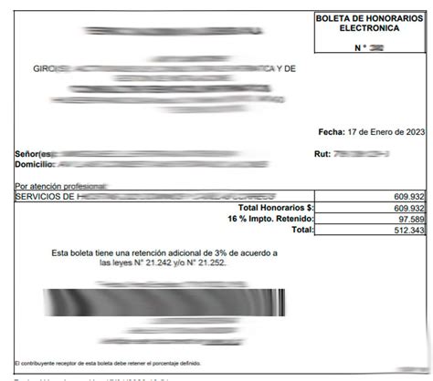 Boleta de honorarios Conoce la tabla de retención hasta el 2028