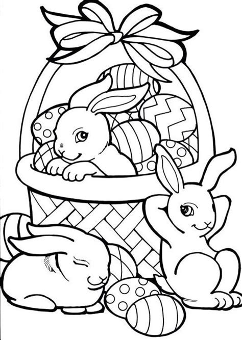 Lapins Panier Avec Des œufs De Paques Coloring Pages Easter Coloring